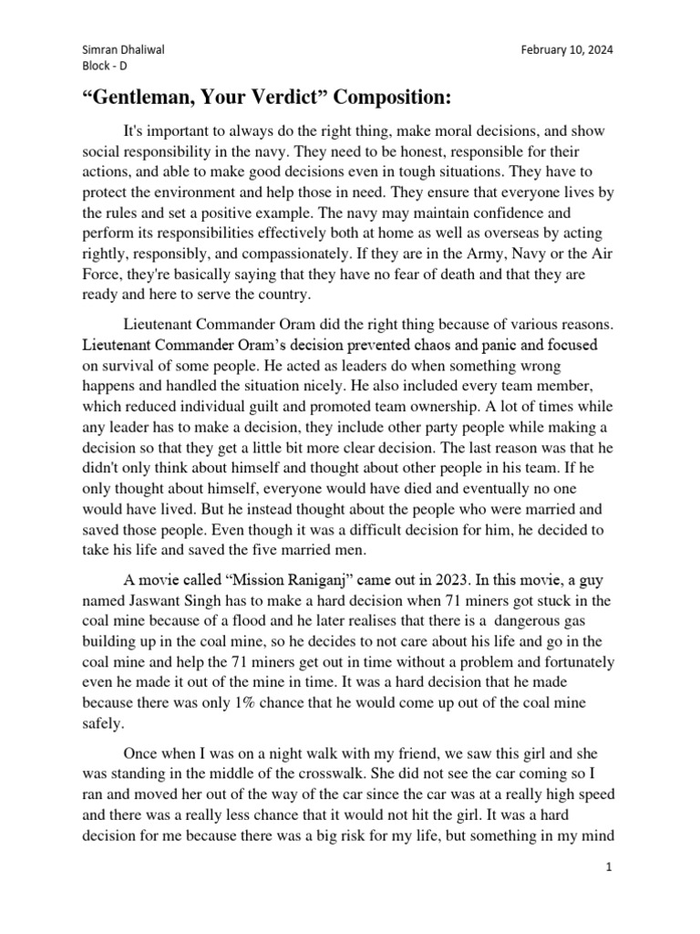 Gentleman You Verdict Composition | PDF