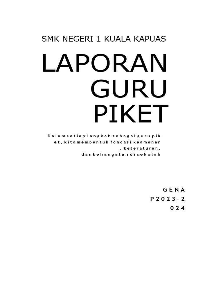 CONTOH LAPORAN PIKET | PDF