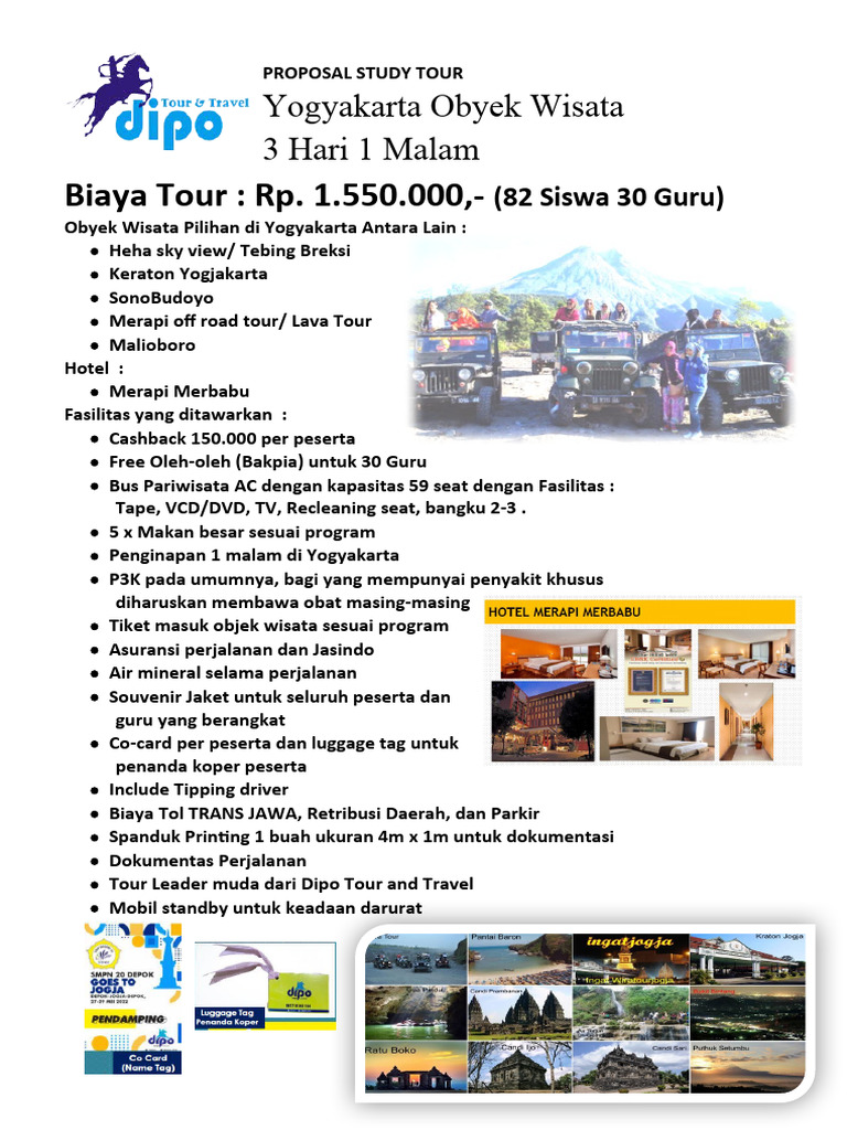 Proposal Study Tour Yogyakarta 3 Hari | PDF