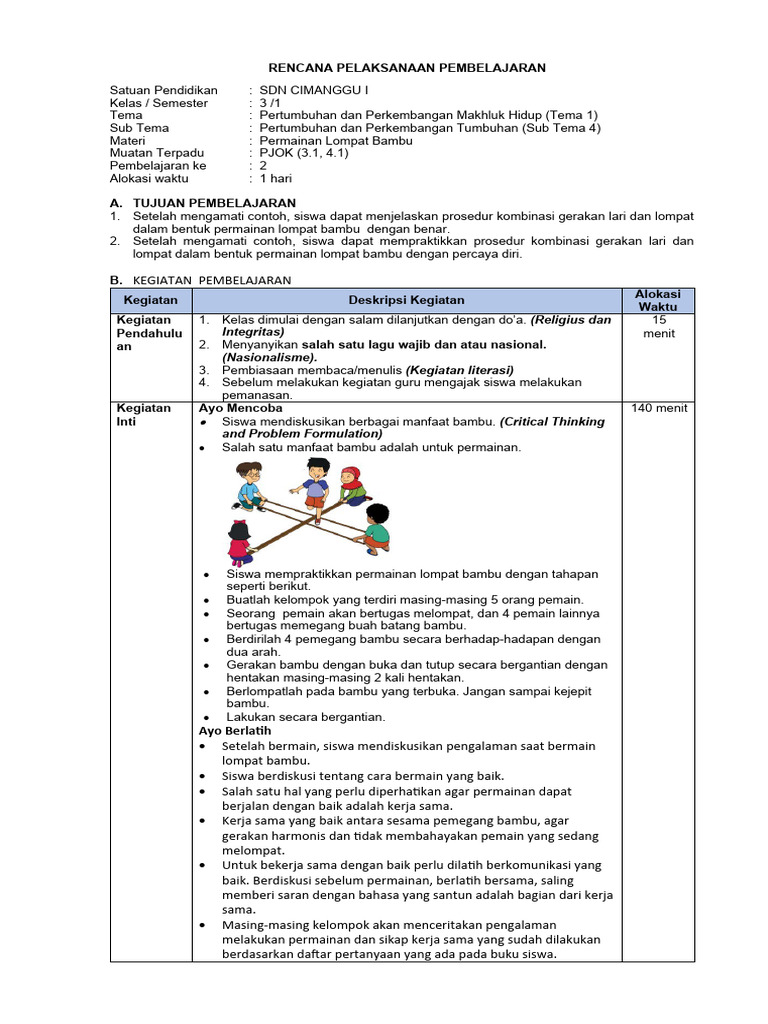Prosedur Permainan Lompat Bambu | PDF | Karier & Perkembangan