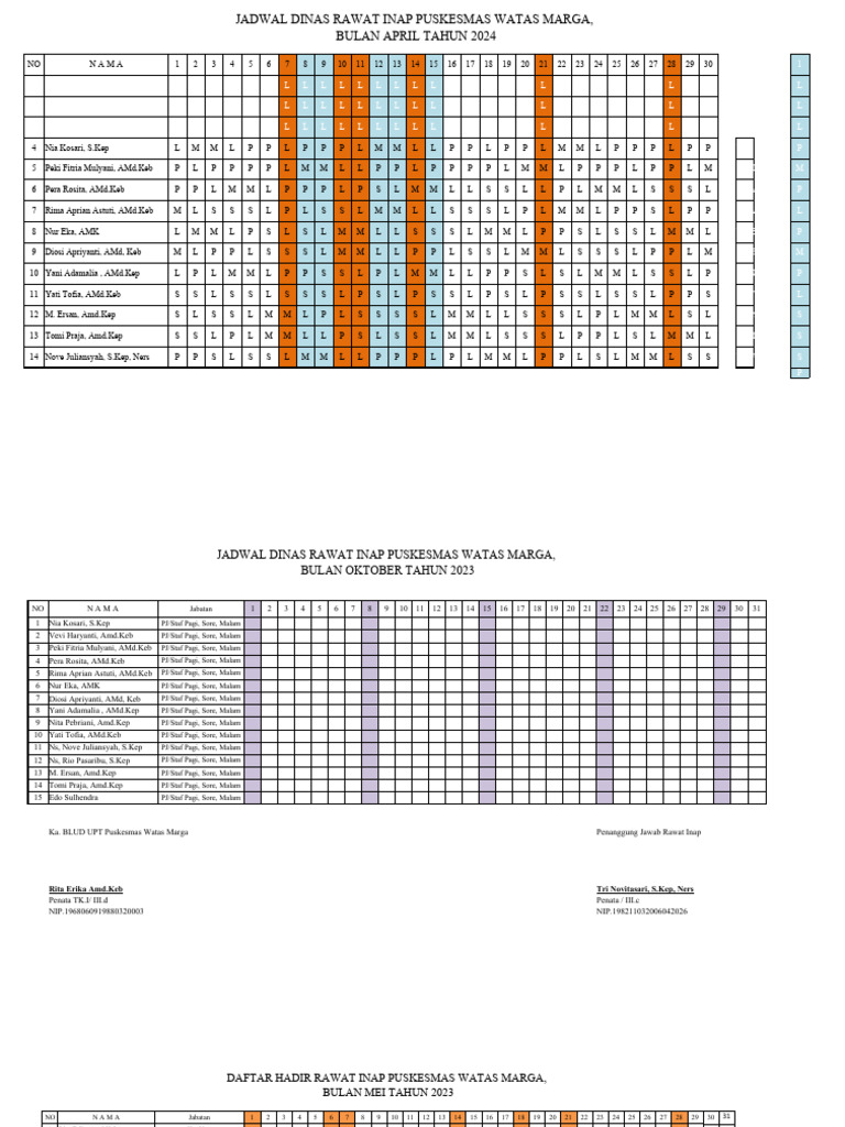 Jadwal Dinas Juni | PDF