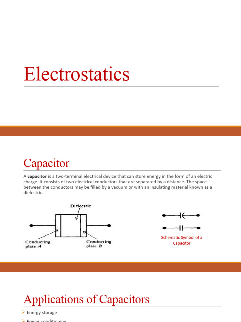 Electrostatics | PDF | Capacitor | Capacitance