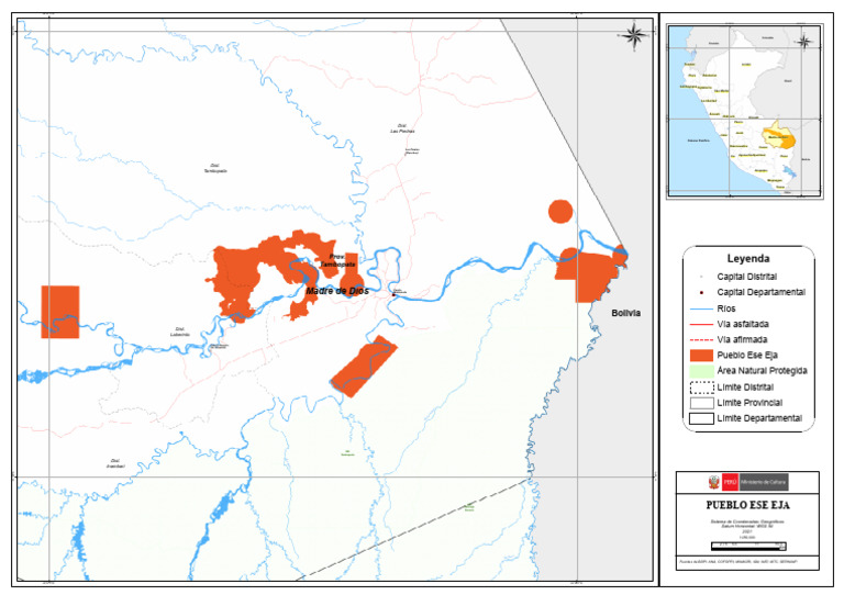 Mapa Pueblo Ese Eja | Descargar gratis PDF | Perú