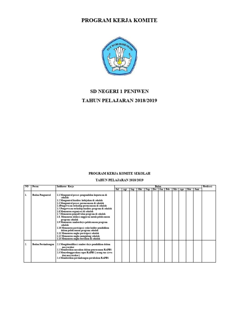 Program Kerja Komite | PDF