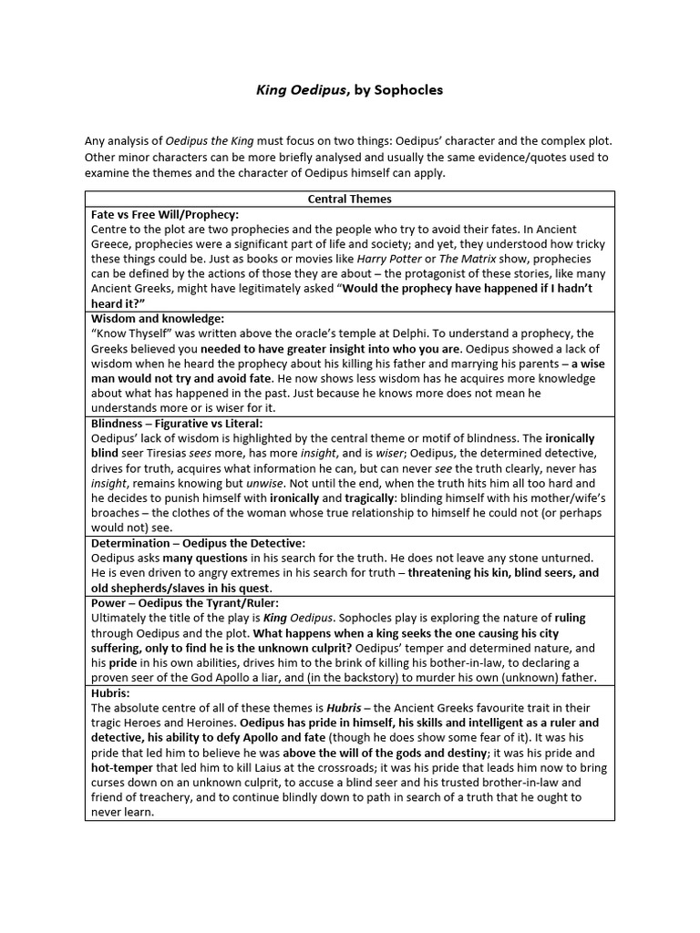 Oedipus The King | Download Free PDF | Oedipus | Theban Mythology