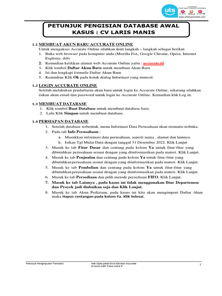 Petunjuk Soal CV Laris Manis y | PDF