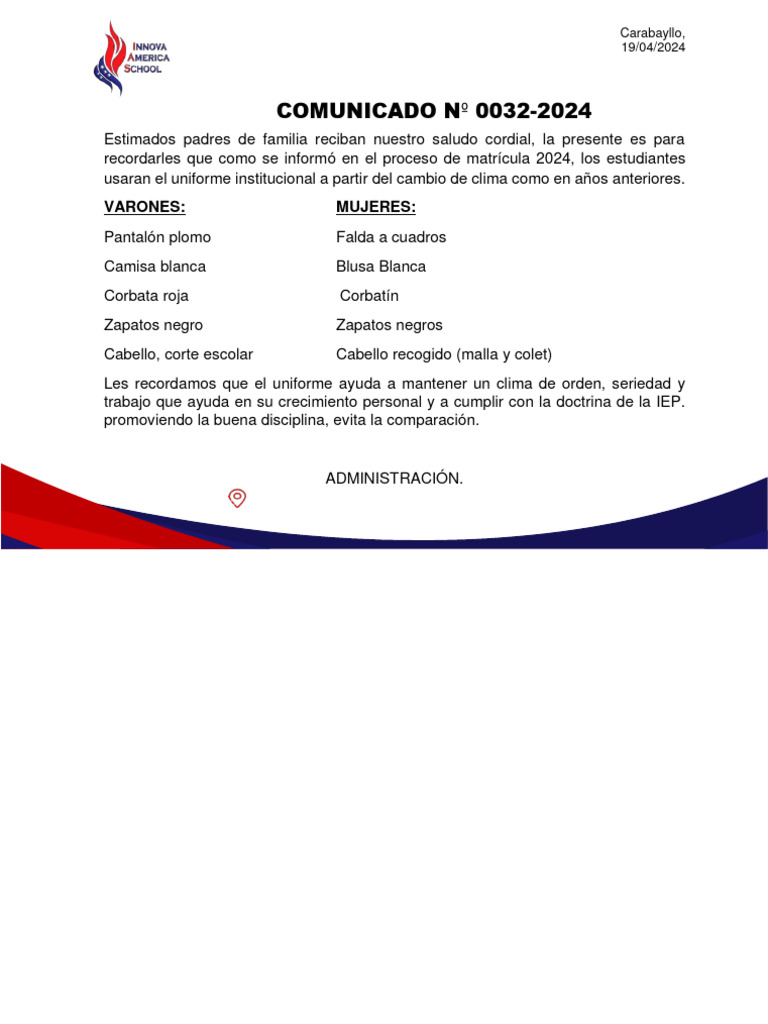 Uniforme Institucional 2024: Normas y Detalles | PDF