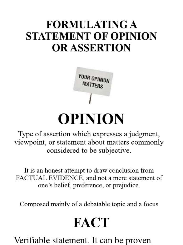 Opinion or Assertion | PDF | Evidence