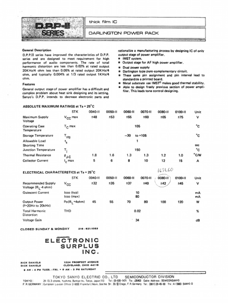 Sanyo STK Family Datasheet | PDF