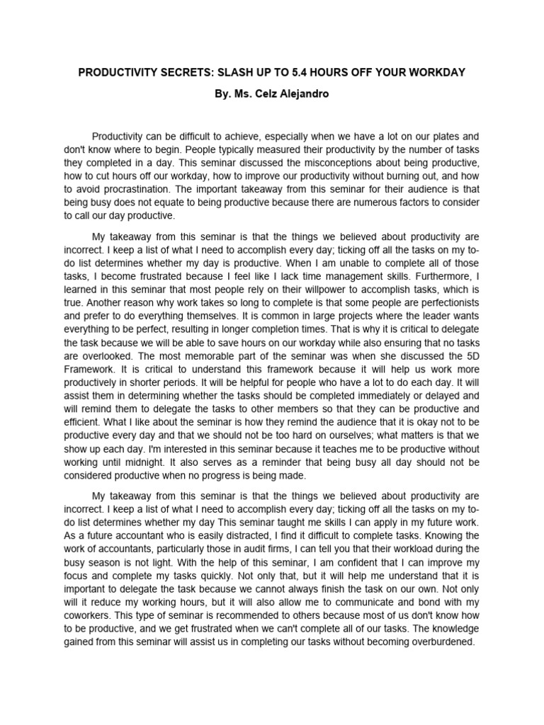 S3 Productivity Secrets | PDF | Social Psychology | Behavior Modification