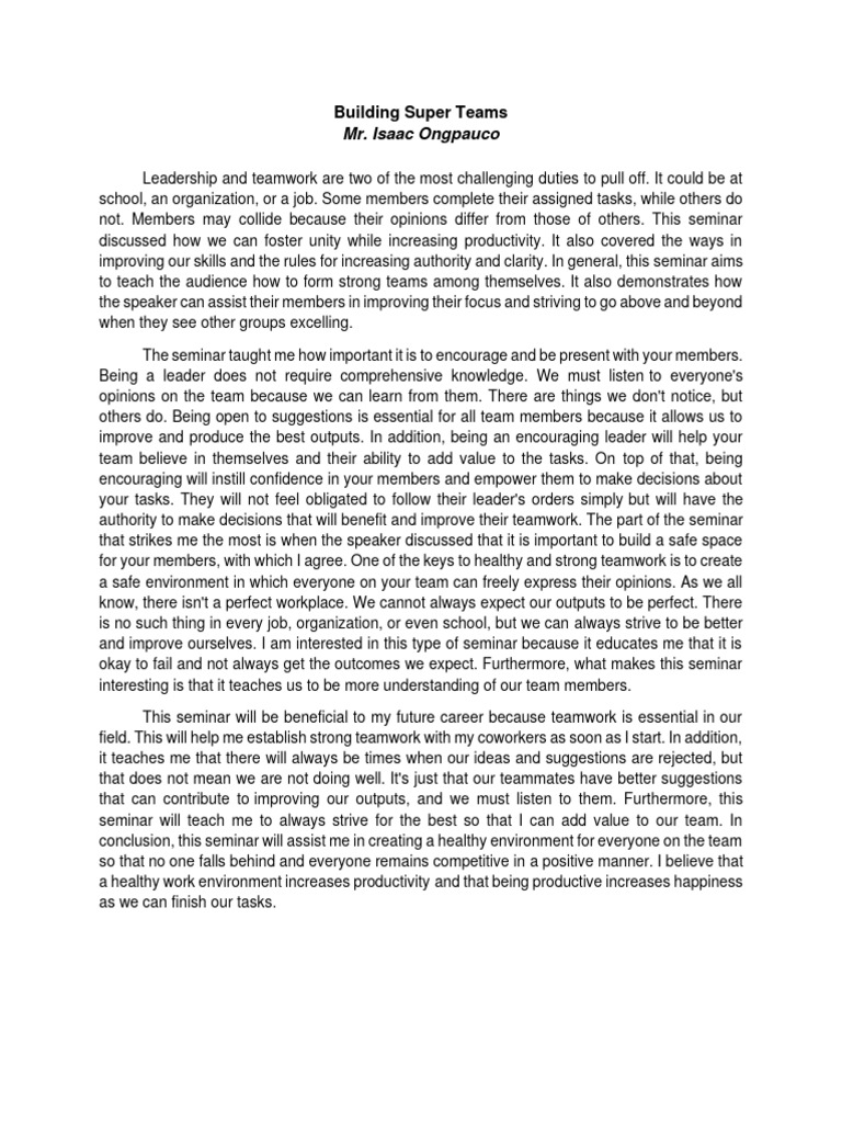 S2 Building Super Teams | PDF | Psychology | Learning