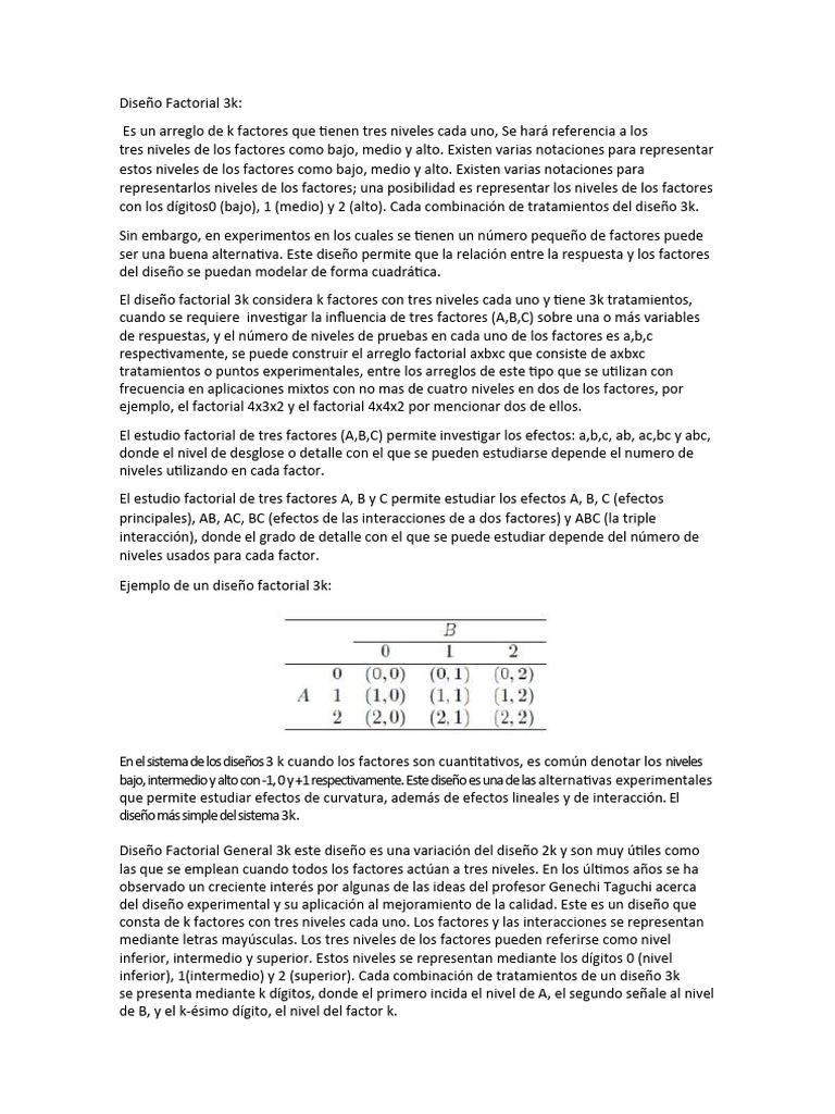 Diseño Factorial 3k | PDF