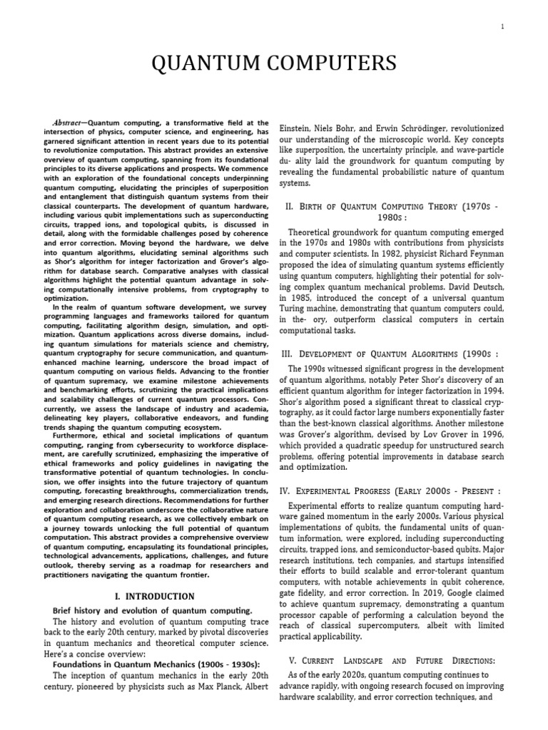 Final | PDF | Quantum Computing | Computing