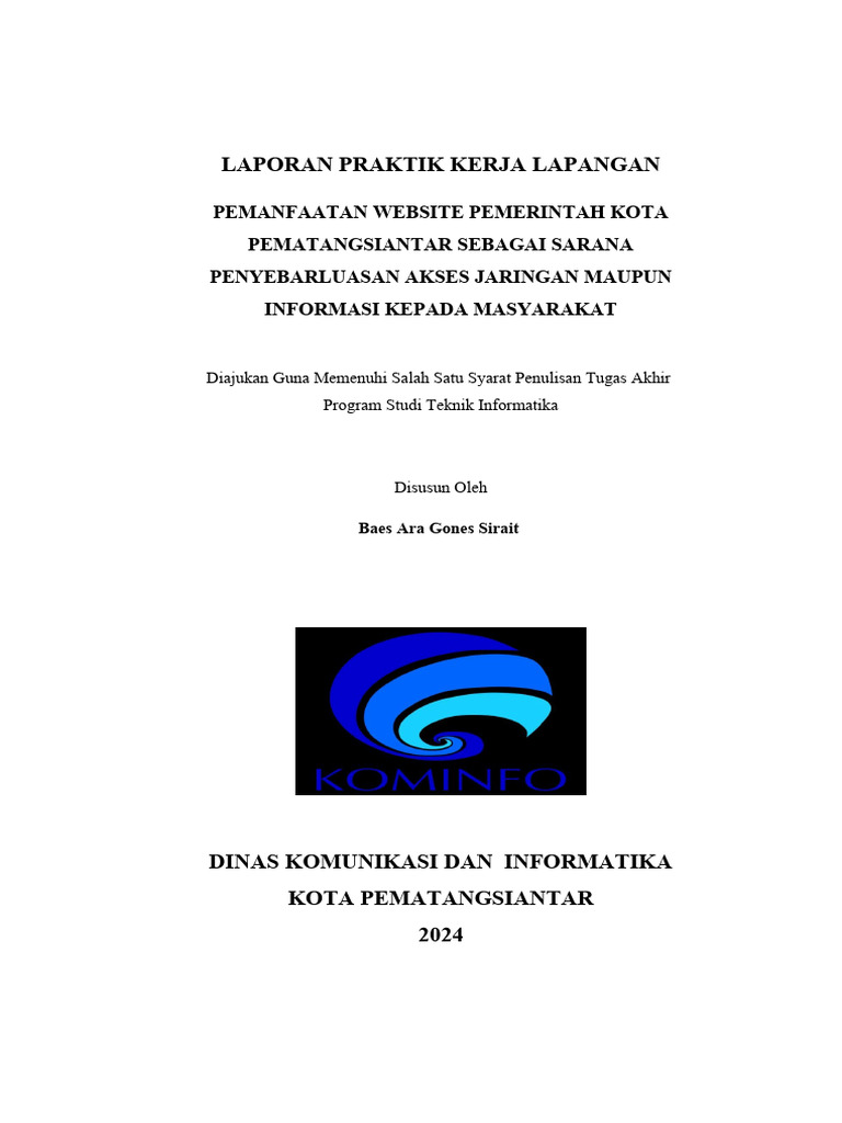 Laporan PKL Pemanfaatan Website Diskominfo | PDF | Komputer