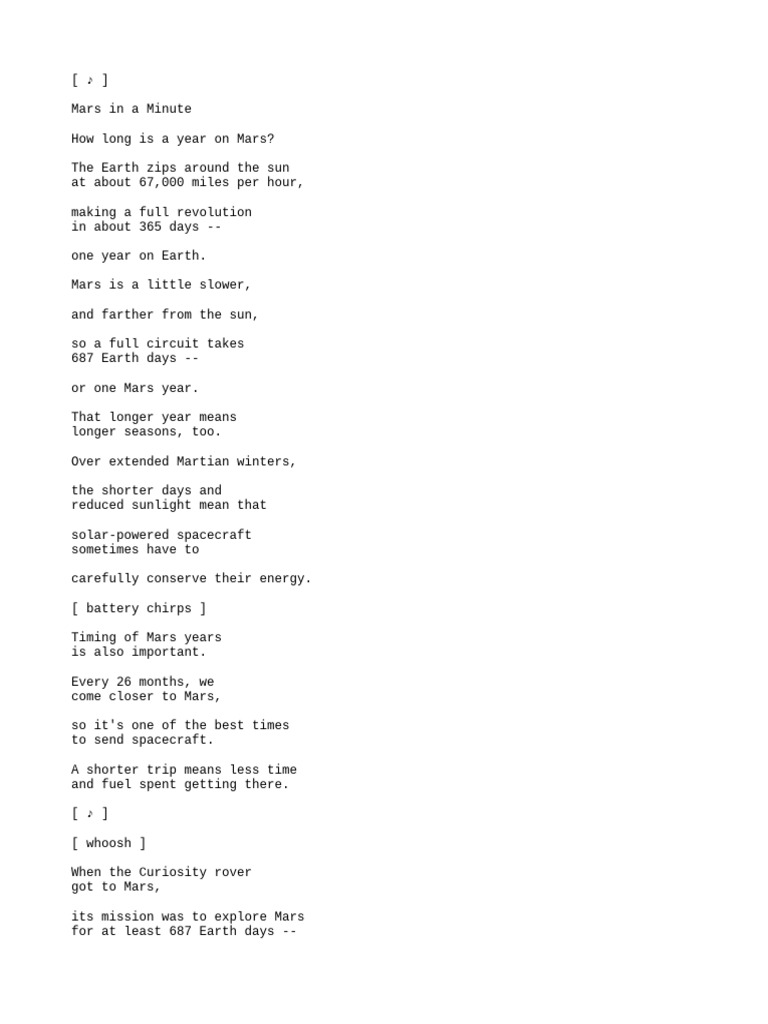 (English) Mars in A Minute - How Long Is A Year On Mars? (DownSub - Com ...