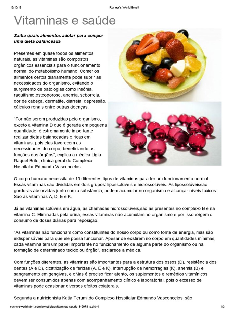 Runner's World Brasil | PDF | Vitamina | Corpo humano
