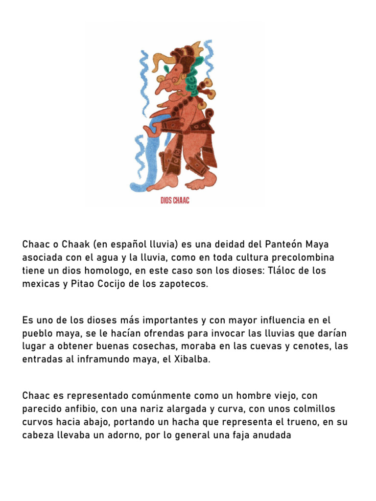 Chaac: Dios Maya de la Lluvia | PDF | Religión y espiritualidad