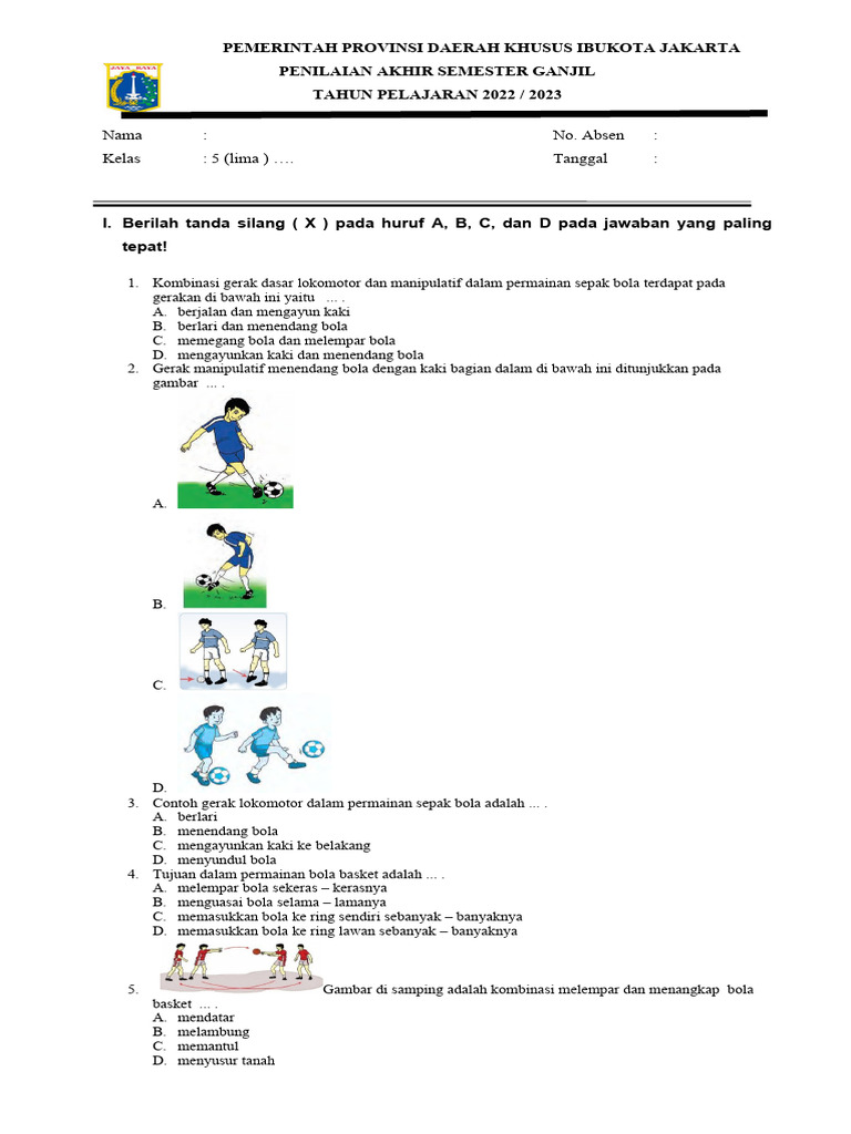 Soal Pas Pjok Kelas 5 SMT 1 | PDF