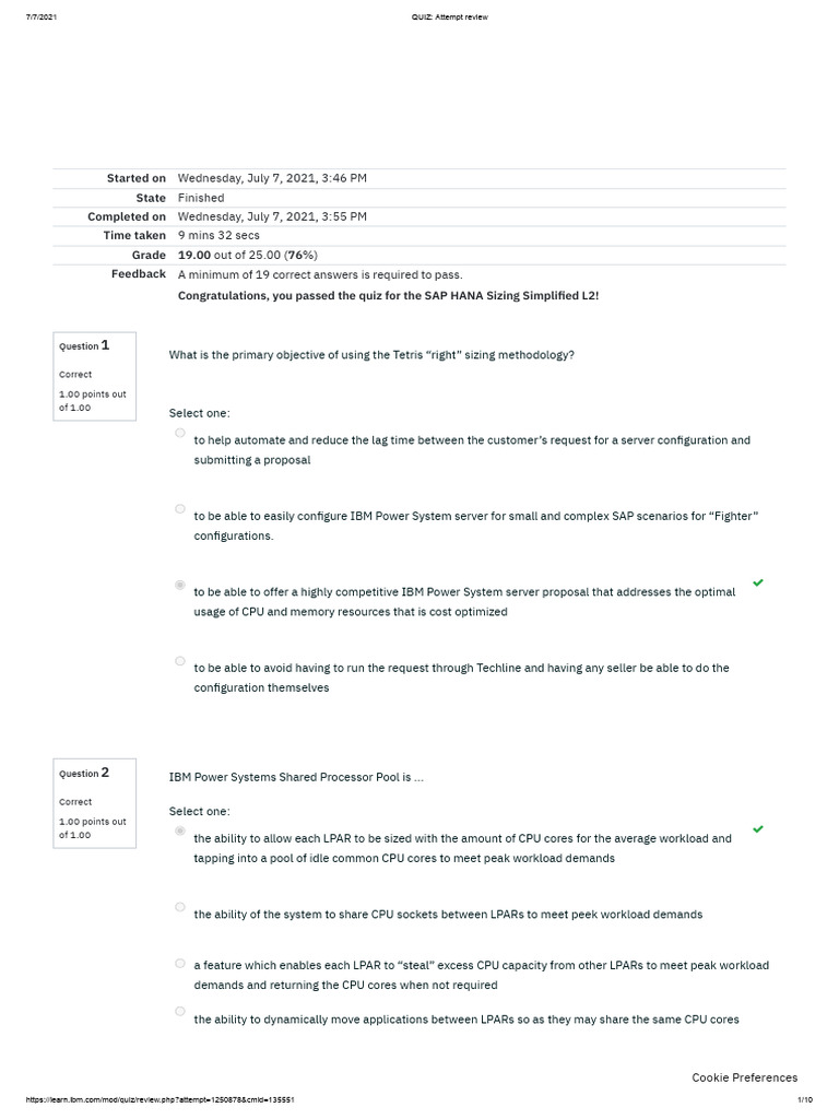 SAP HANA Sizing Simplified Level 2 | PDF | Ibm Db2 | Databases