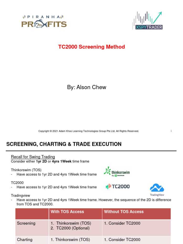 Screening For Swing Trading Set Ups (TC2000 Scanner) | PDF | Economies ...