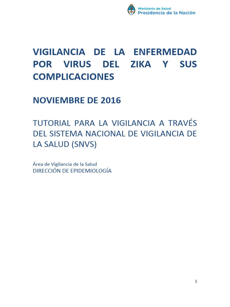 0000001317cnt 2016 Zika Tutorial Notificacion Snvs | PDF | Fiebre del zika | Virus Zika