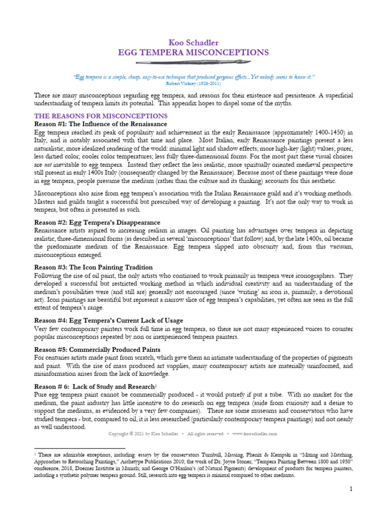 Tempera Misconceptions | PDF | Paintings | Paint