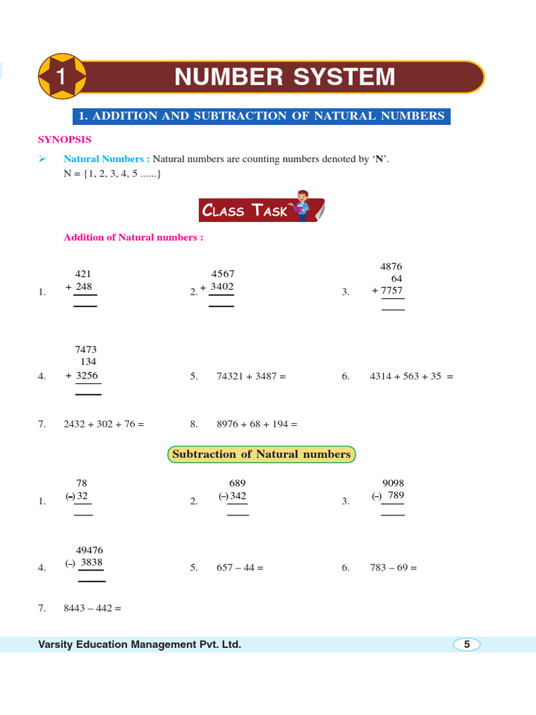 7th Class Maths: Addition & Subtraction | PDF | Abstract Algebra ...