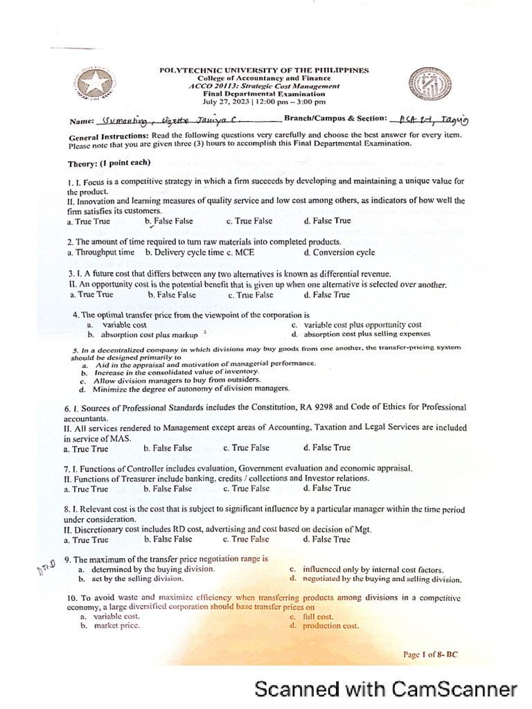 Final Deptal Stratcost Management | PDF