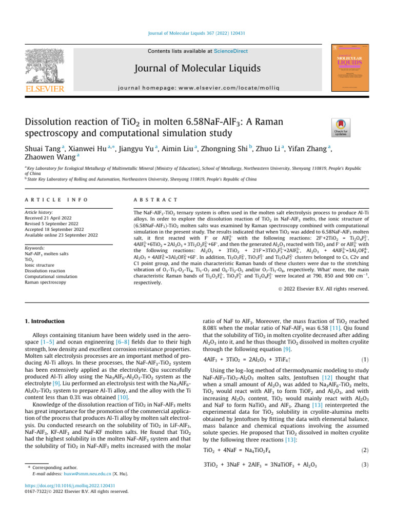 Jurnal Q1 Raman Spectra | PDF | Titanium | Raman Spectroscopy