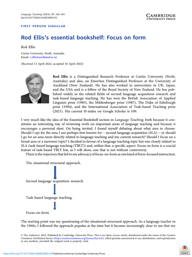 Focus on Form in Language Teaching | PDF | Second Language Acquisition ...