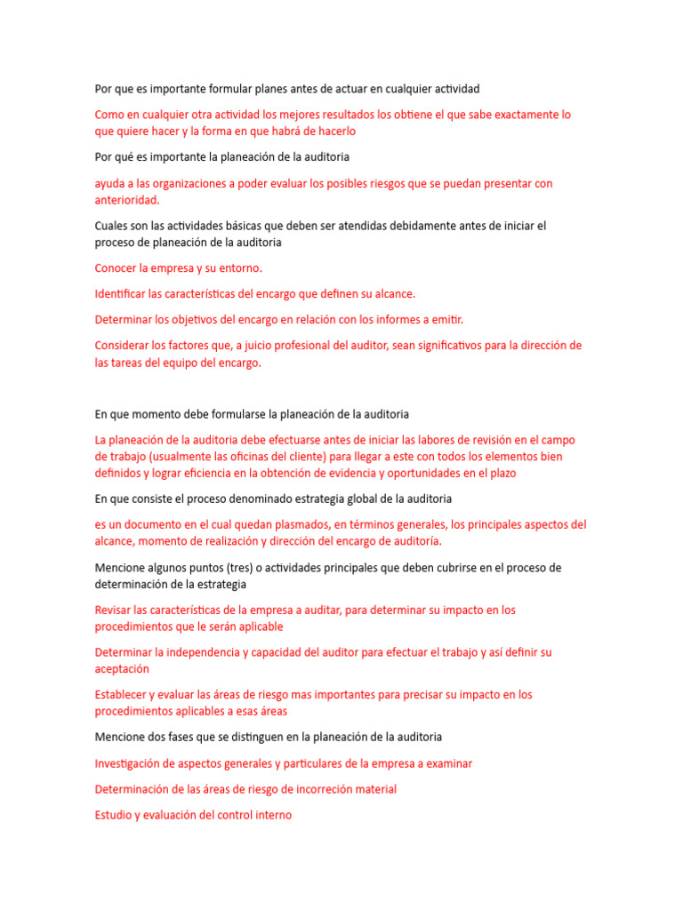 Momento clave para planear auditorías | PDF | Auditoría | Planificación