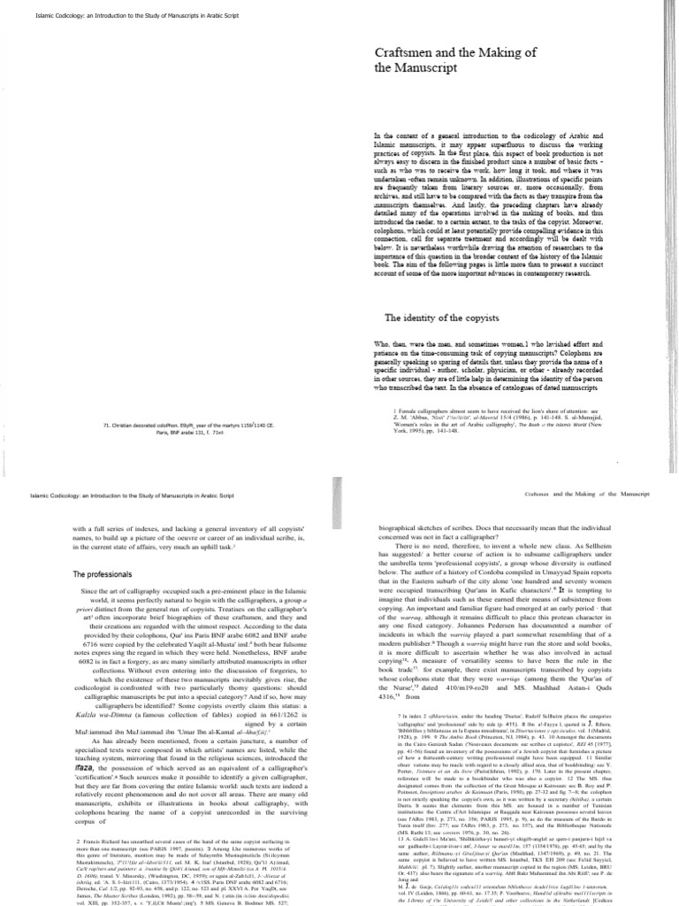 Islamic Codicology An Introduction To The Study of Manuscripts in ...