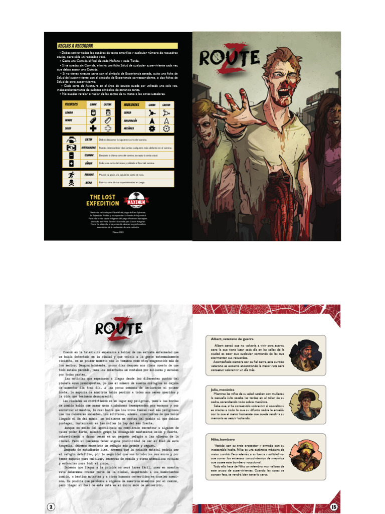 ROUTE Z Manual - Reglas - A4 | PDF | Zombis