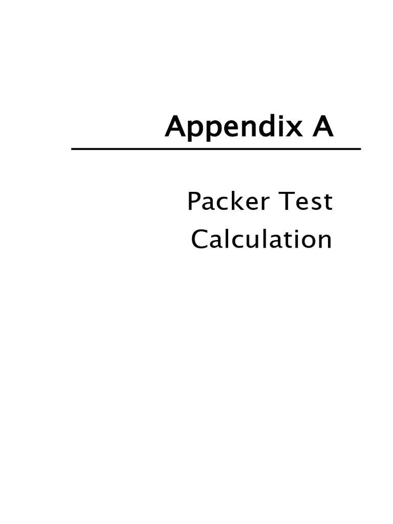 Packer Test Calculation (Appendix A) | PDF