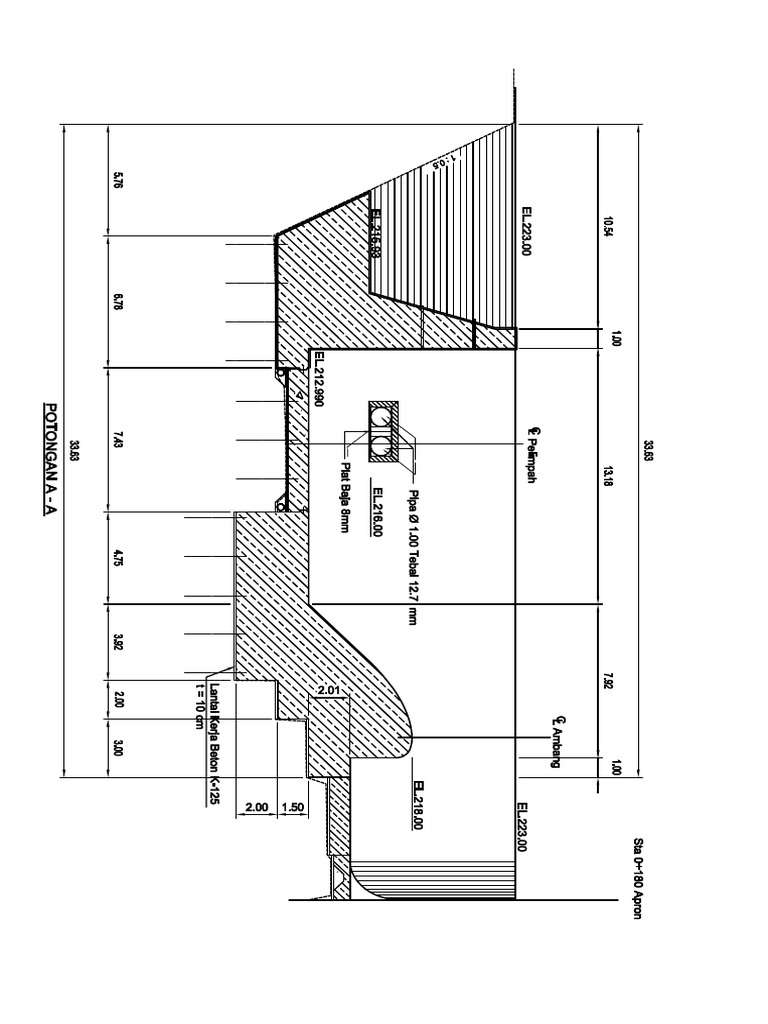 01.denah, Pemasangan Pipa Early Release STA 0+160 r4 NND Model2 | PDF