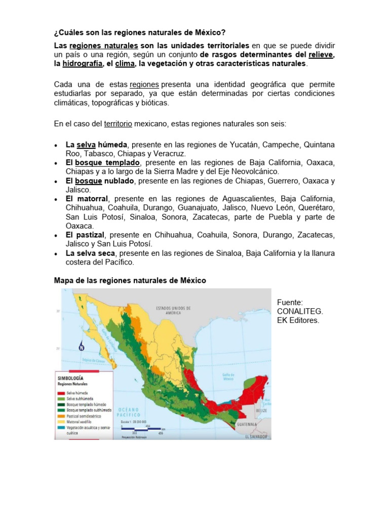 Regiones Naturales De Mexico Cuáles Son Las REGIONES NATURALES De