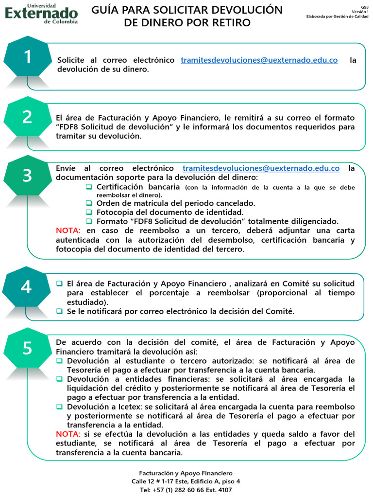 Instructivo Solicitar Devolución en Caso de Retiro | PDF | Bancos | Industrias de servicio