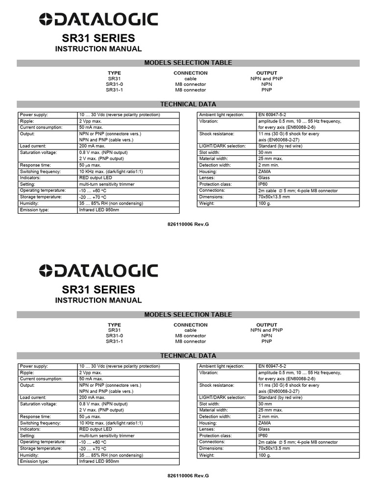 SR31 Slotsensors Manual ENG 100243 | PDF | Bipolar Junction Transistor ...