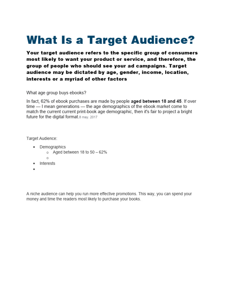 Target Audience | PDF