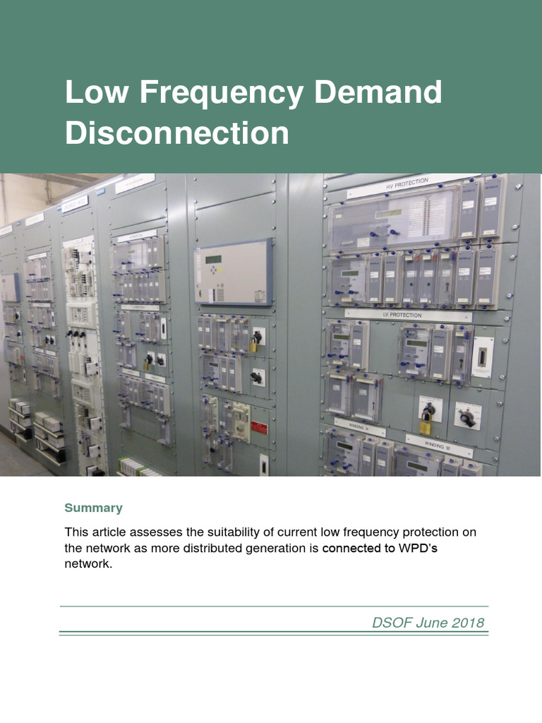 Low Frequency Demand Disconnection Analysis | PDF | Electrical ...