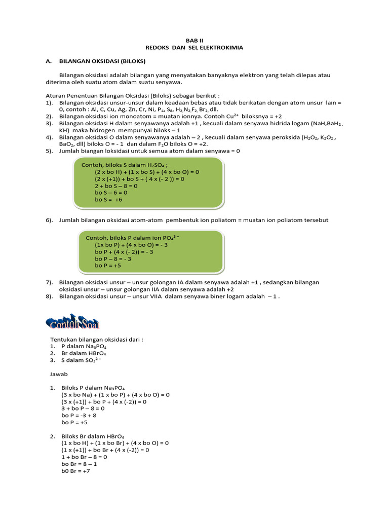 Bab Ii Redoks Dan Sel Elektrokimia (Biloks, Konsep Redoks Dan ...