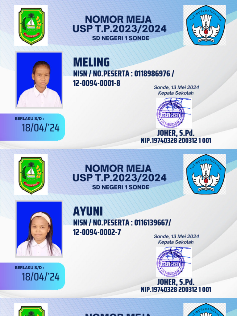 Nomor Meja | PDF