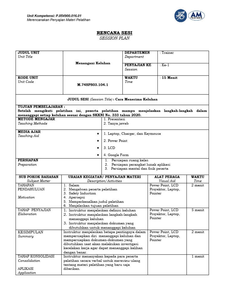 Form Session Plan | PDF