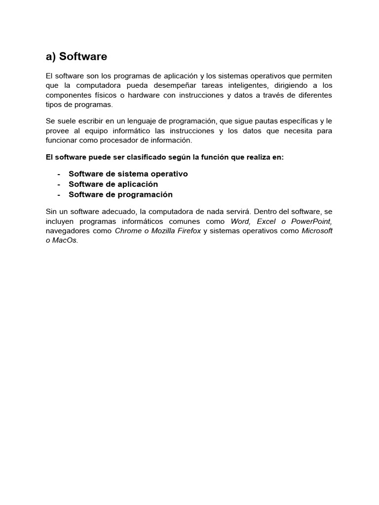 Tipos de software | PDF | Programación | Programa de computadora