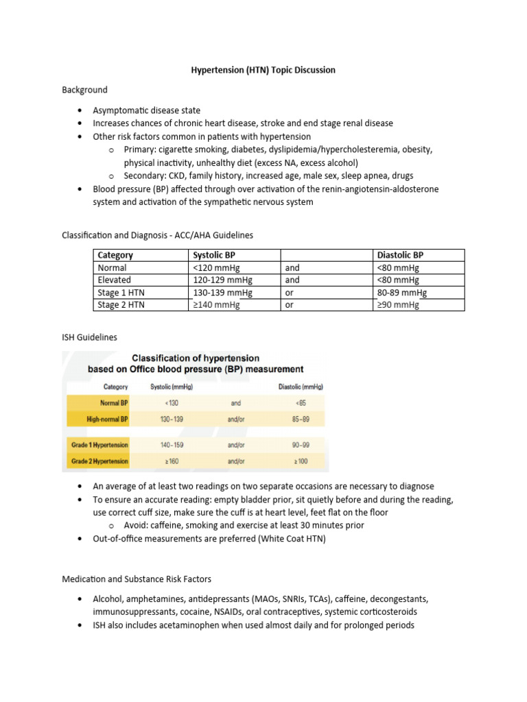 Hypertension Management Guidelines Overview | PDF | Hypertension | Drugs