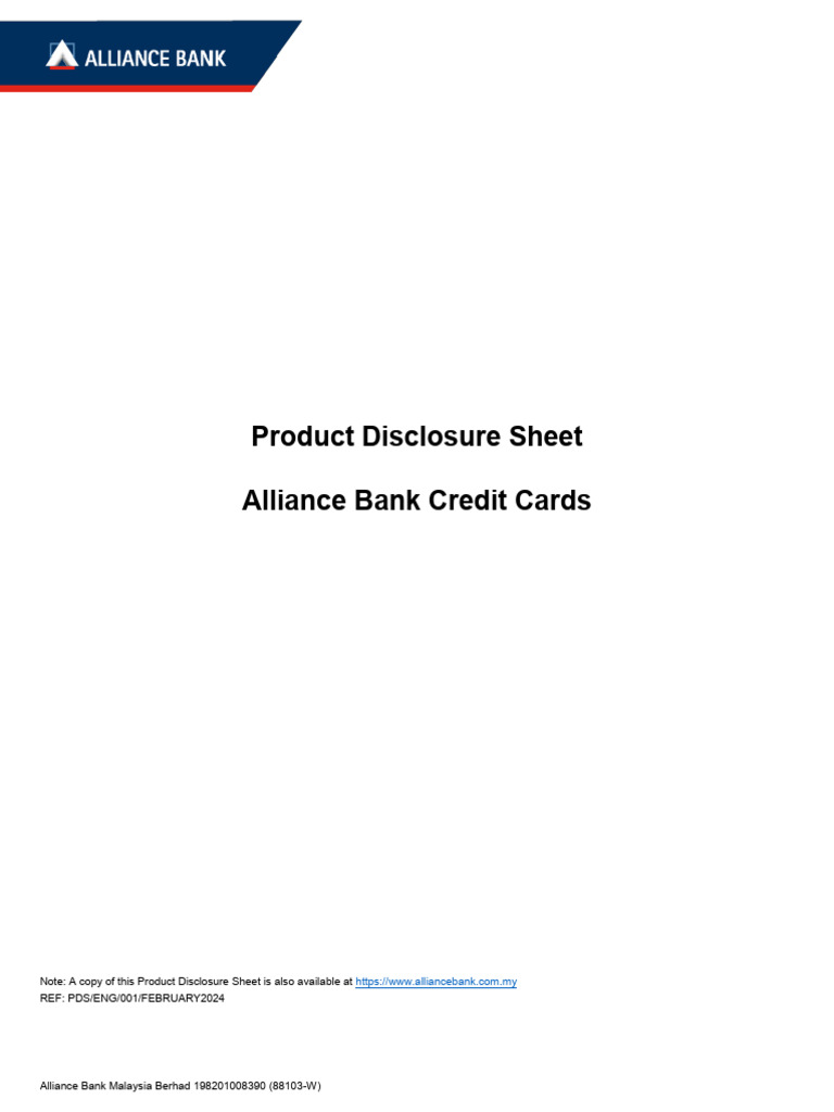 Alliance Bank Credit Card Overview | PDF | Credit Card | Visa Inc.