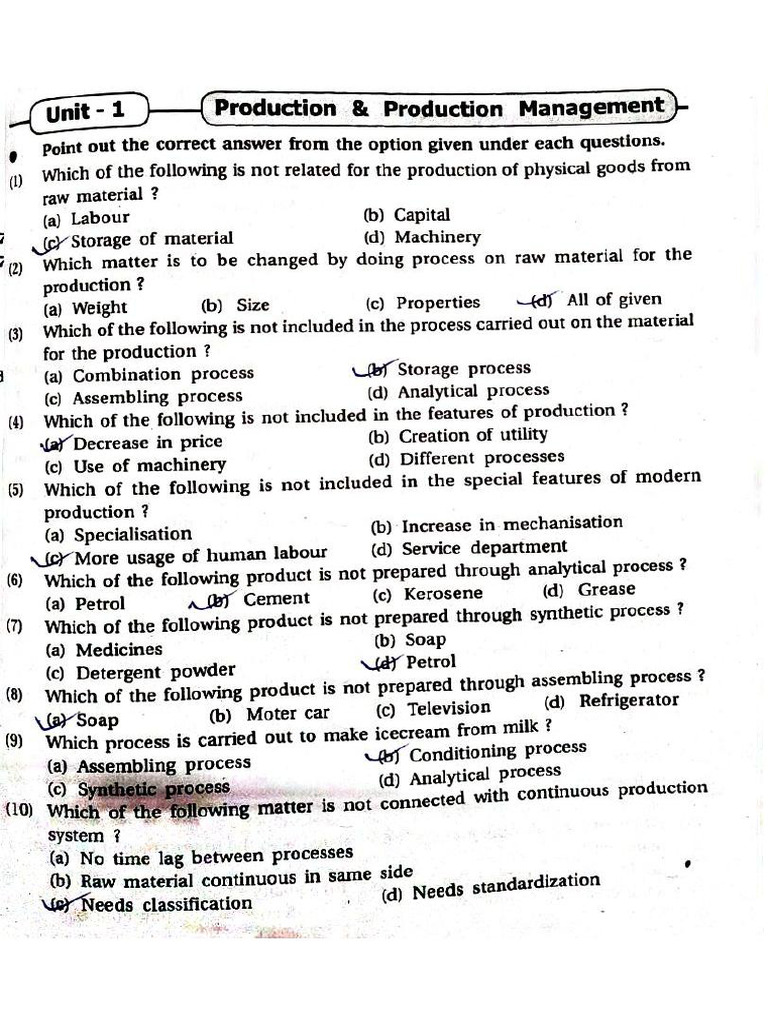 Production Management Sem 4 Mcqs | PDF | Production And Manufacturing