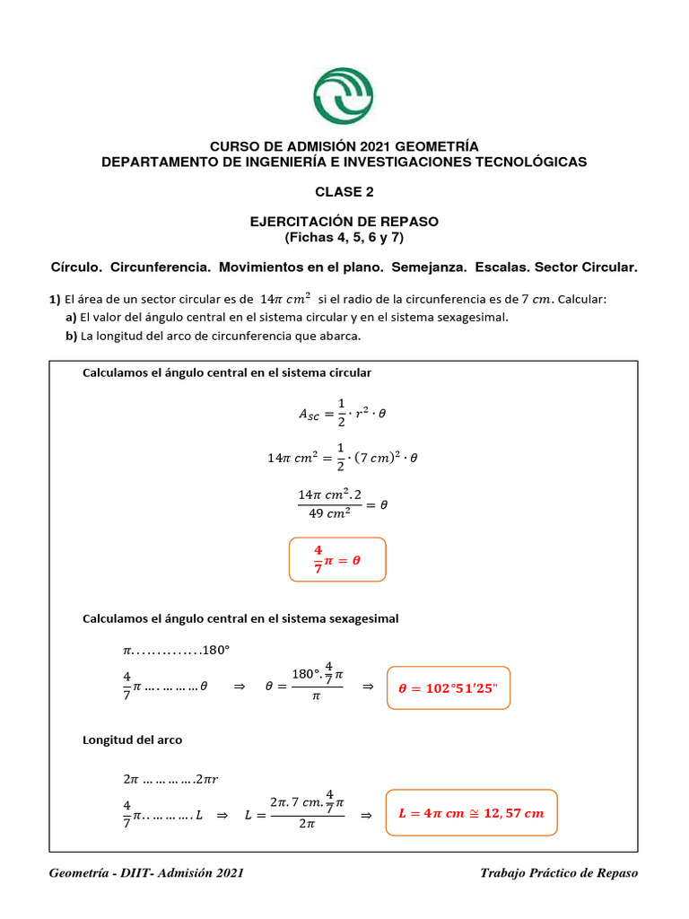 TP-REPASO-CLASE-2-GEOMETRIA---Resuelto | PDF | Rectángulo | Triángulo