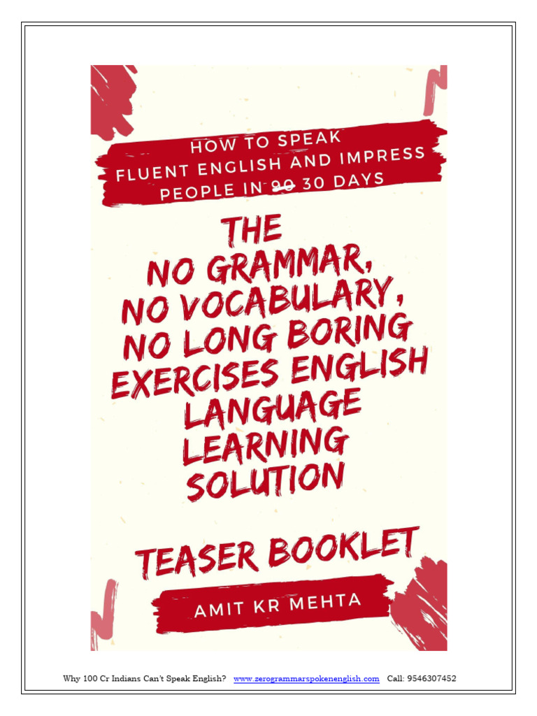 How To Speak Fluent English and Impress People in 30 Days (Summarized ...