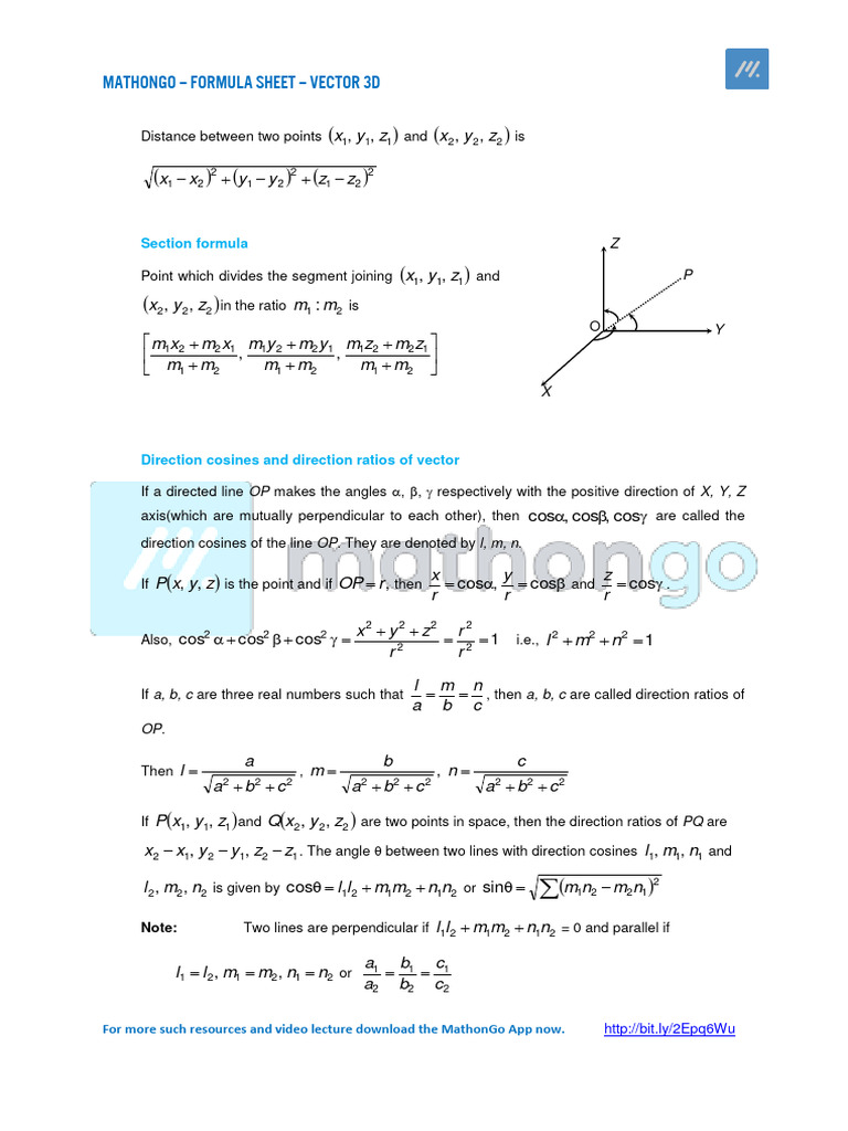 427425914-fs-xii-3d | PDF | Line (Geometry) | Vector Space